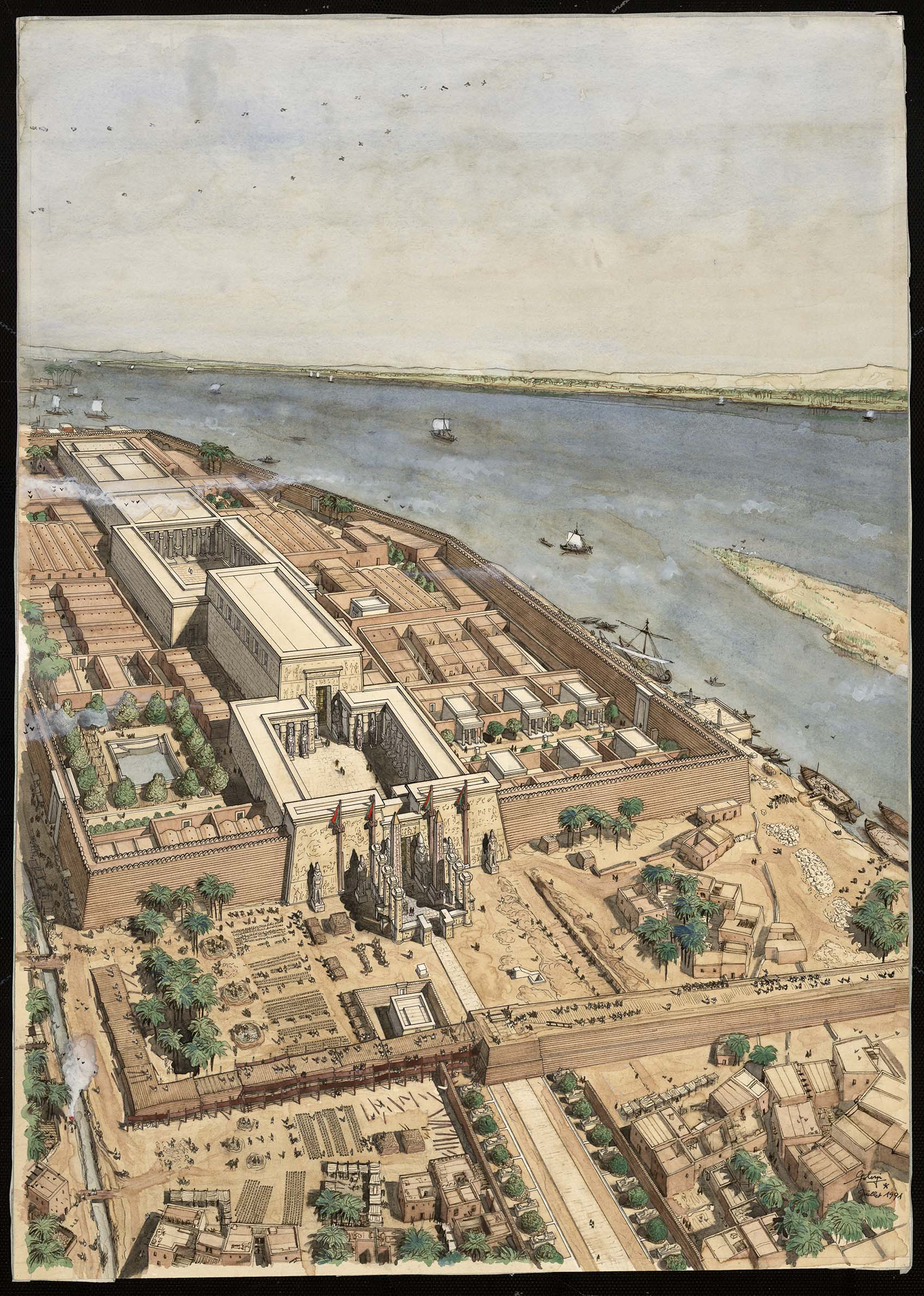 Thebes (Louqsor), the temple of Louqsor under the reign of Nectanebo I ...