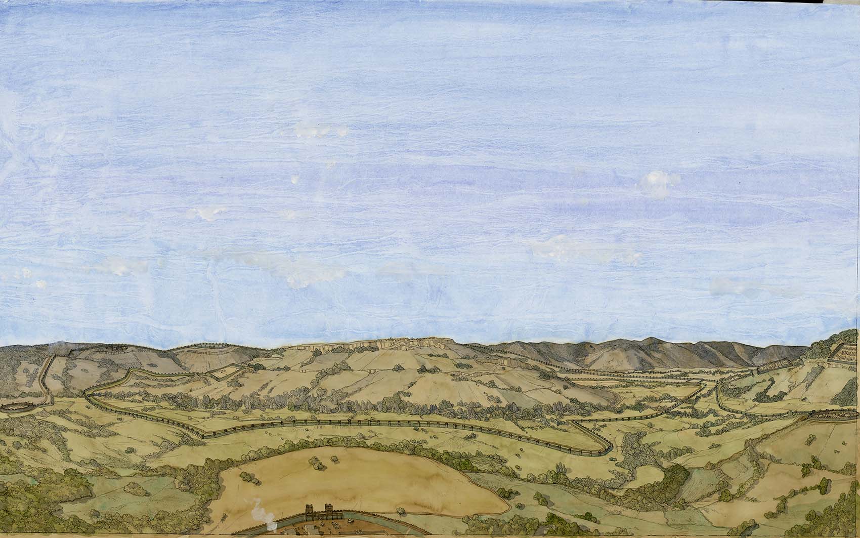 Alésia, vue depuis le camp de César - Jean-Claude Golvin