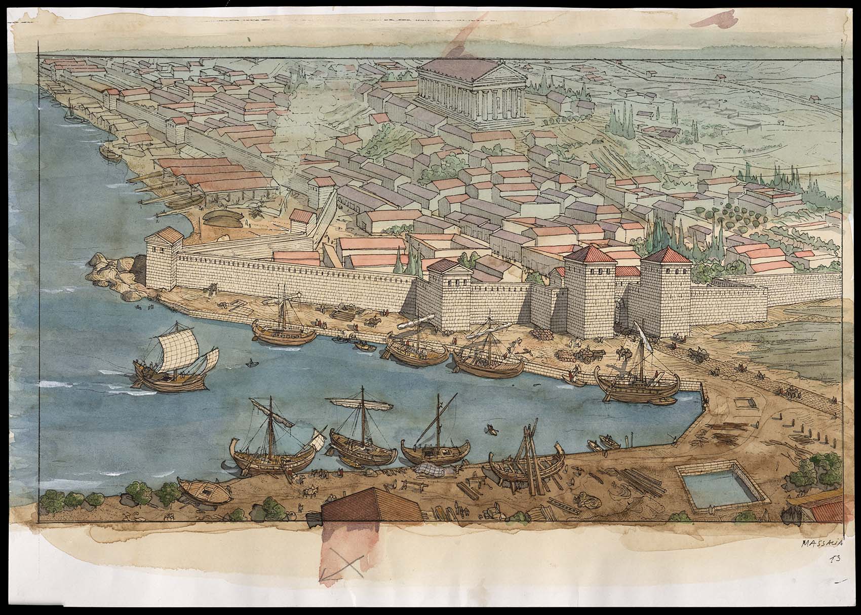 Massilia (Marseille), la corne du port - Jean-Claude Golvin