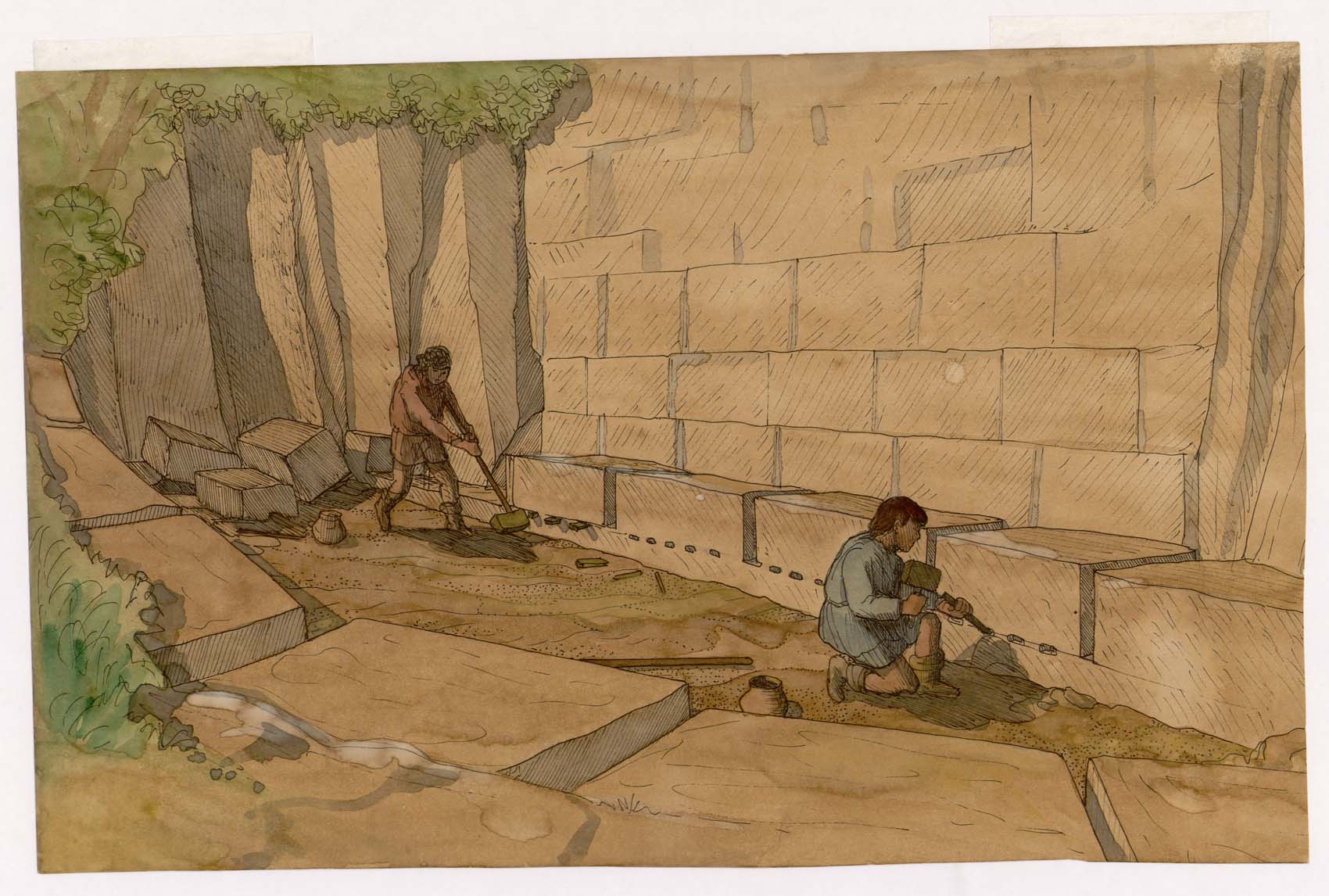 Vasio (Vaison-la-Romaine), cave, estrazione di blocchi - Jean-Claude Golvin
