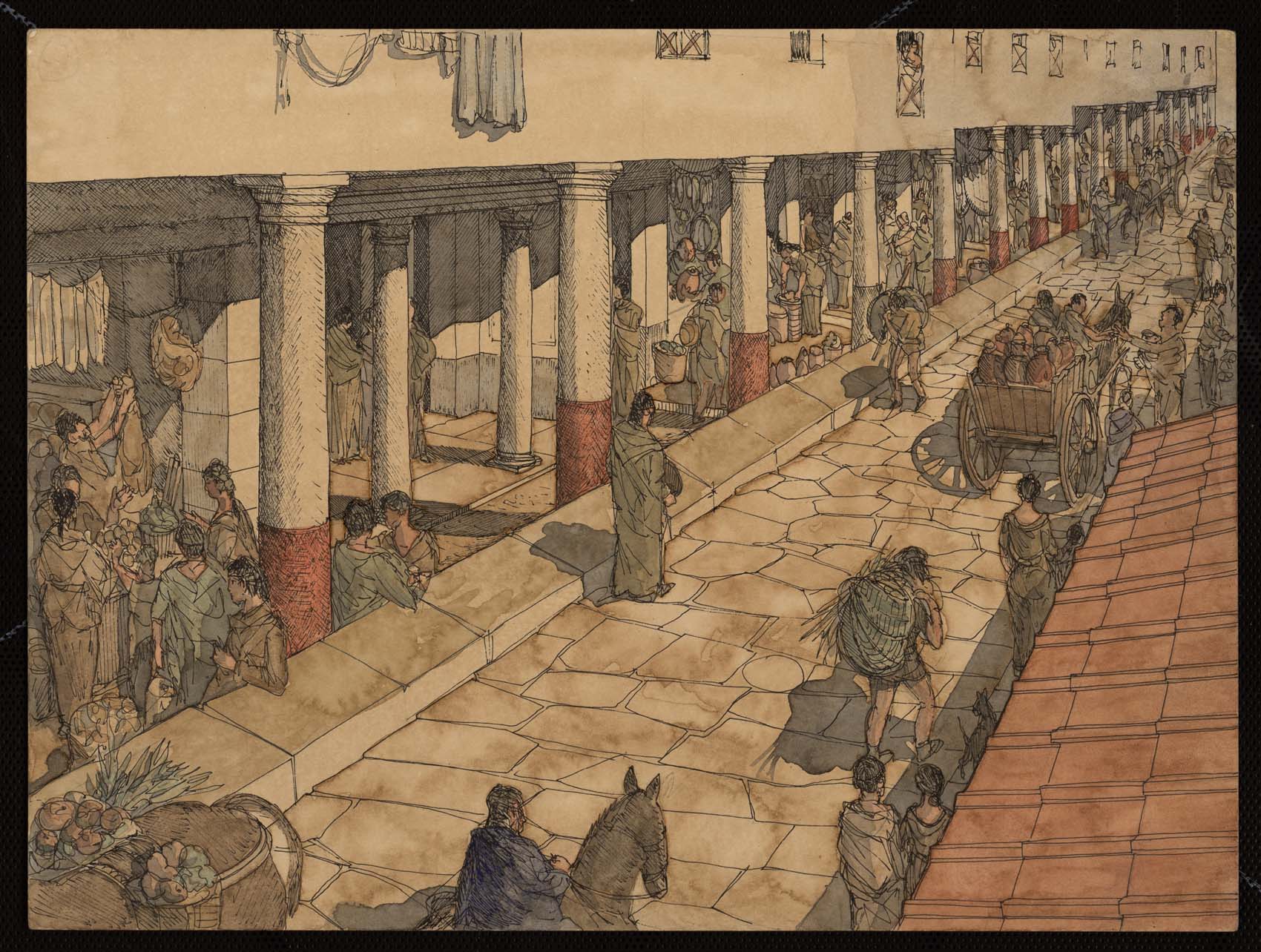 Vasio (Vaison-la-Romaine), die Straße mit den Geschäften - Jean-Claude ...