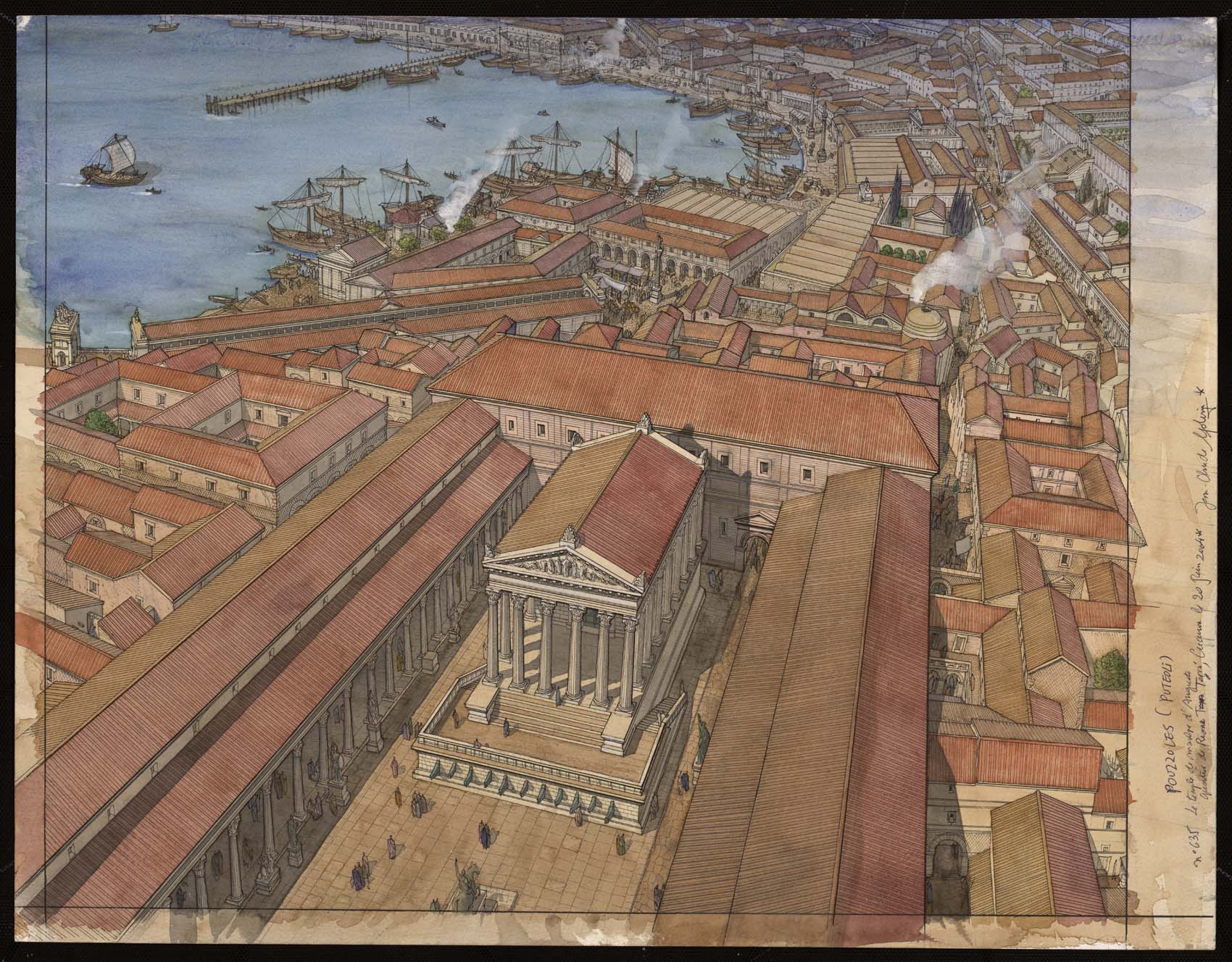 Puteoli (Pozzuoli), el templo de Augusto y el puerto - Jean-Claude Golvin