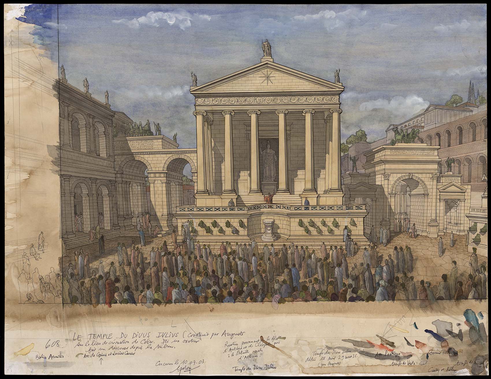 Roma (Rome), le temple du Divus Iulius - Jean-Claude Golvin