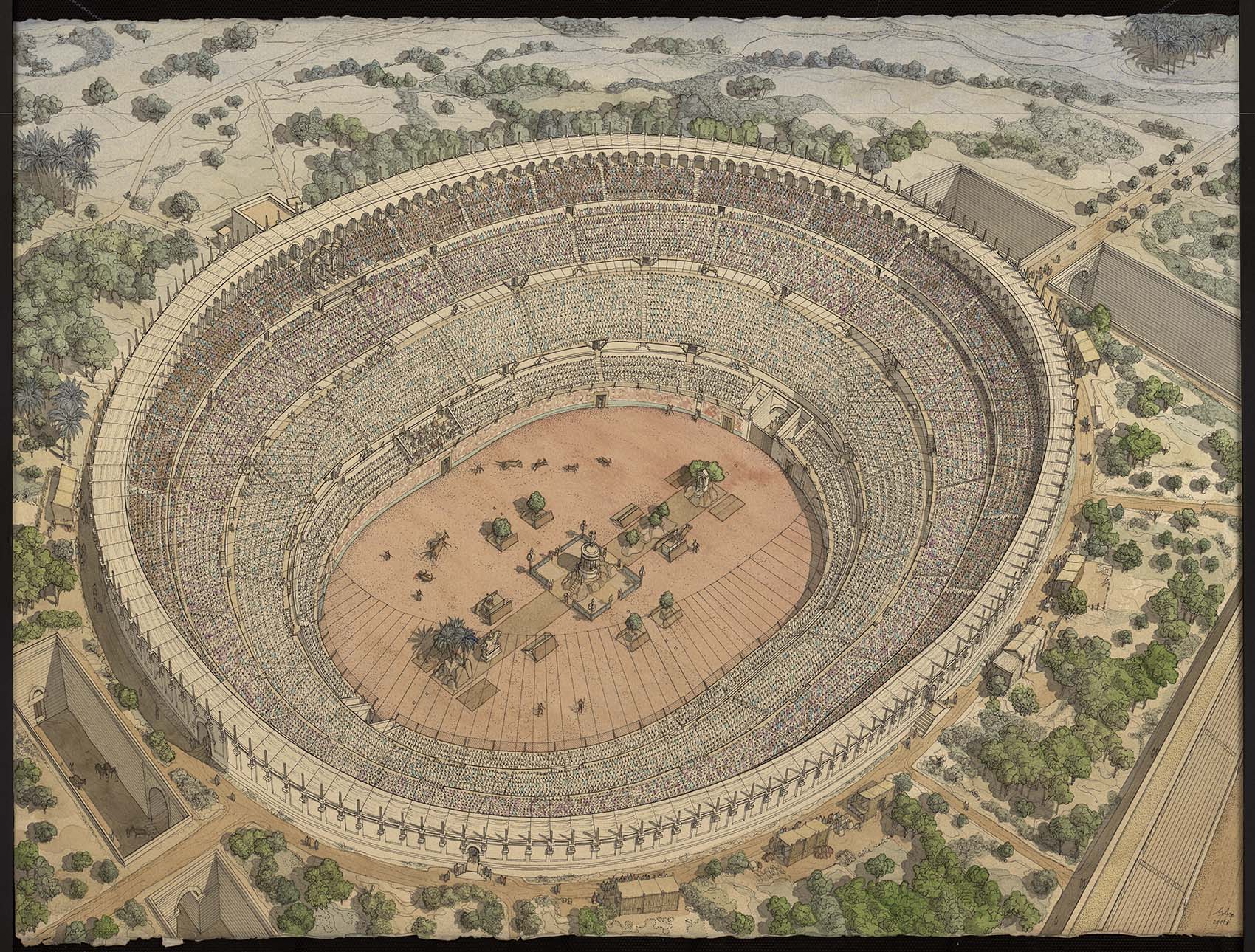 Leptis Magna, l'amphithéâtre - Jean-Claude Golvin