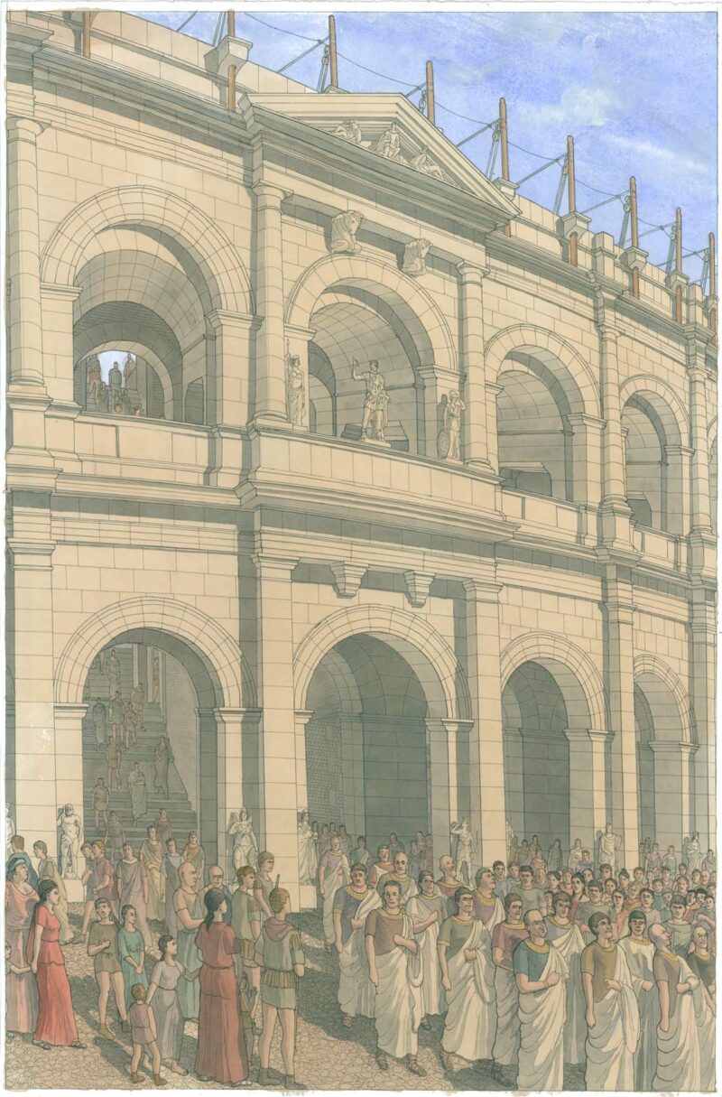 Notables exit through the minor axis gate in front of the town's ...