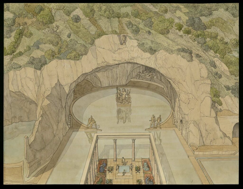 Sperlonga, Tiberius' villa, the grotto - Jean-Claude Golvin