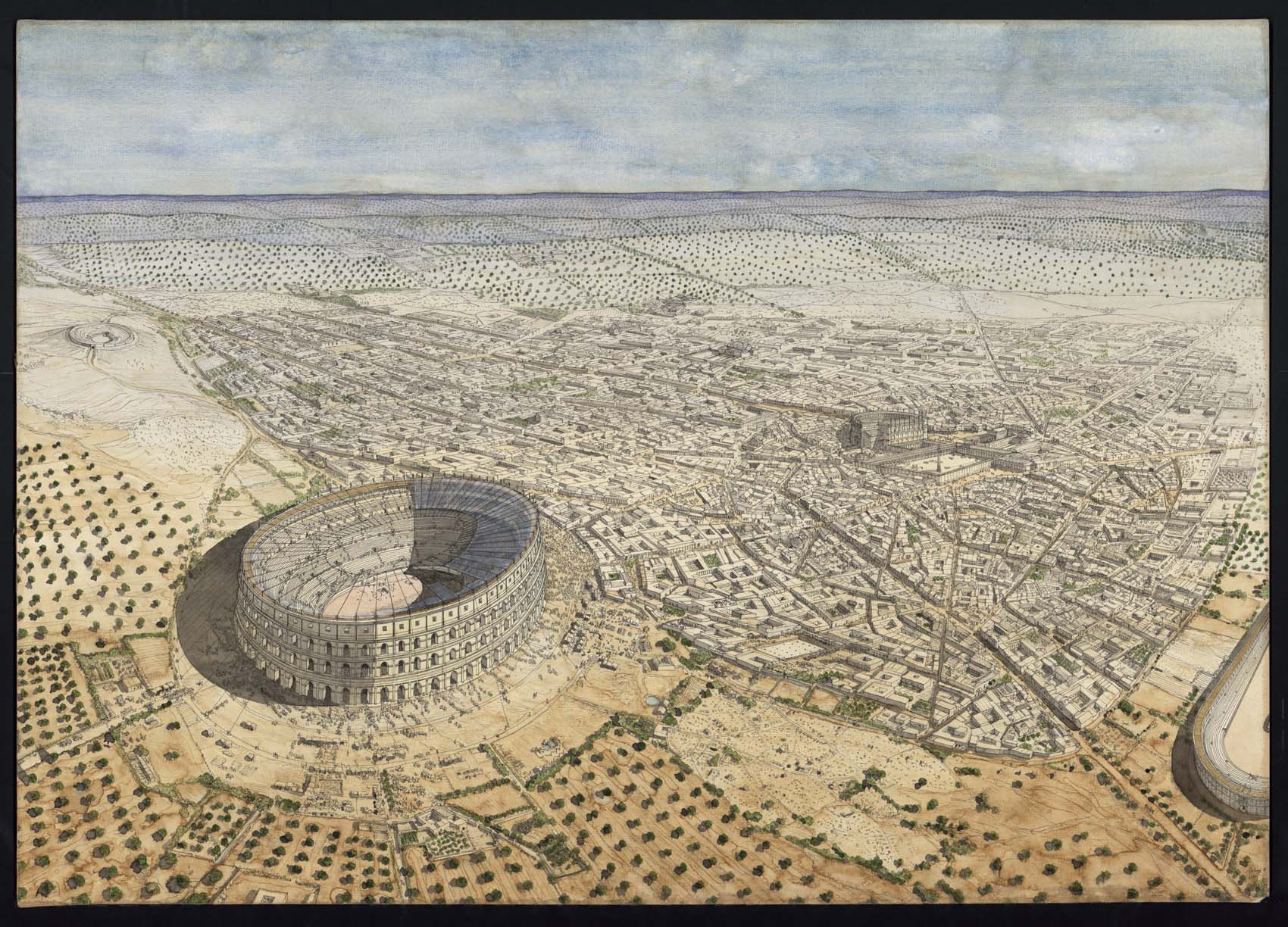 Thysdrus (El Jem), general view of the ancient town in the 3rd century ...