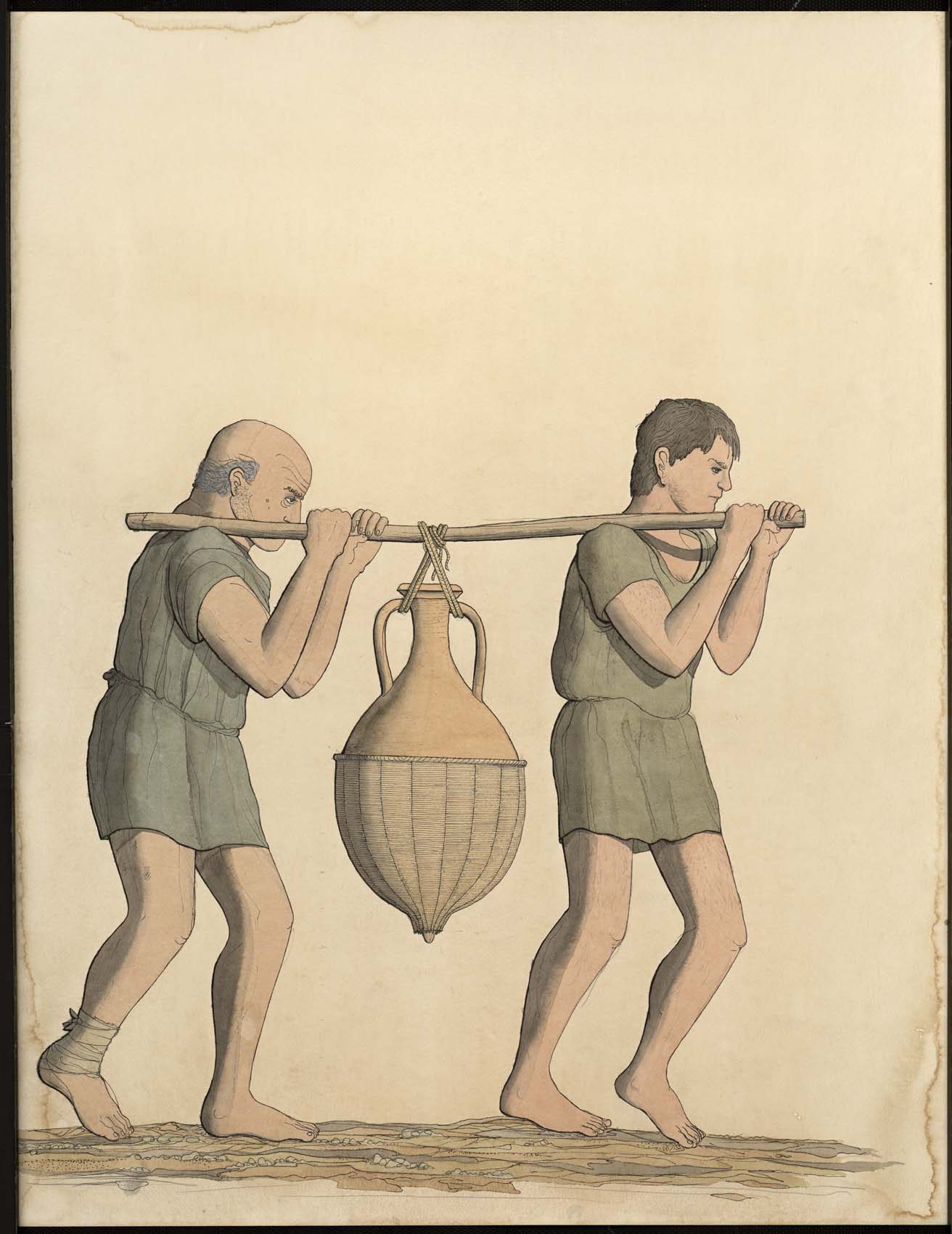 Deux porteurs d'amphore Dressel 20 - Jean-Claude Golvin